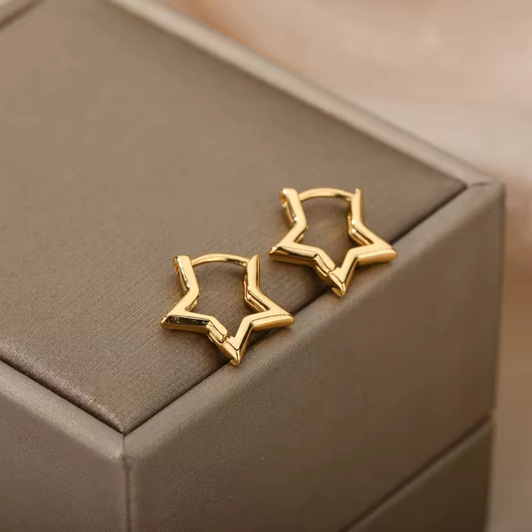 Hollow Star Gold Earrings – Amelia Jewelry