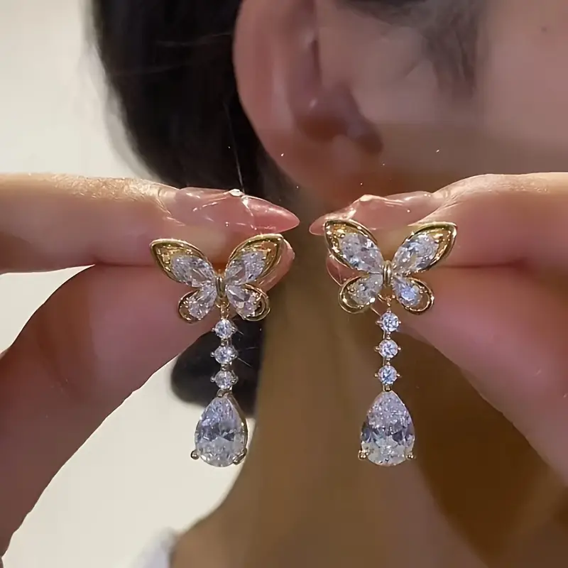 Bright Butterfly Gold Earrings – Amelia Jewelry