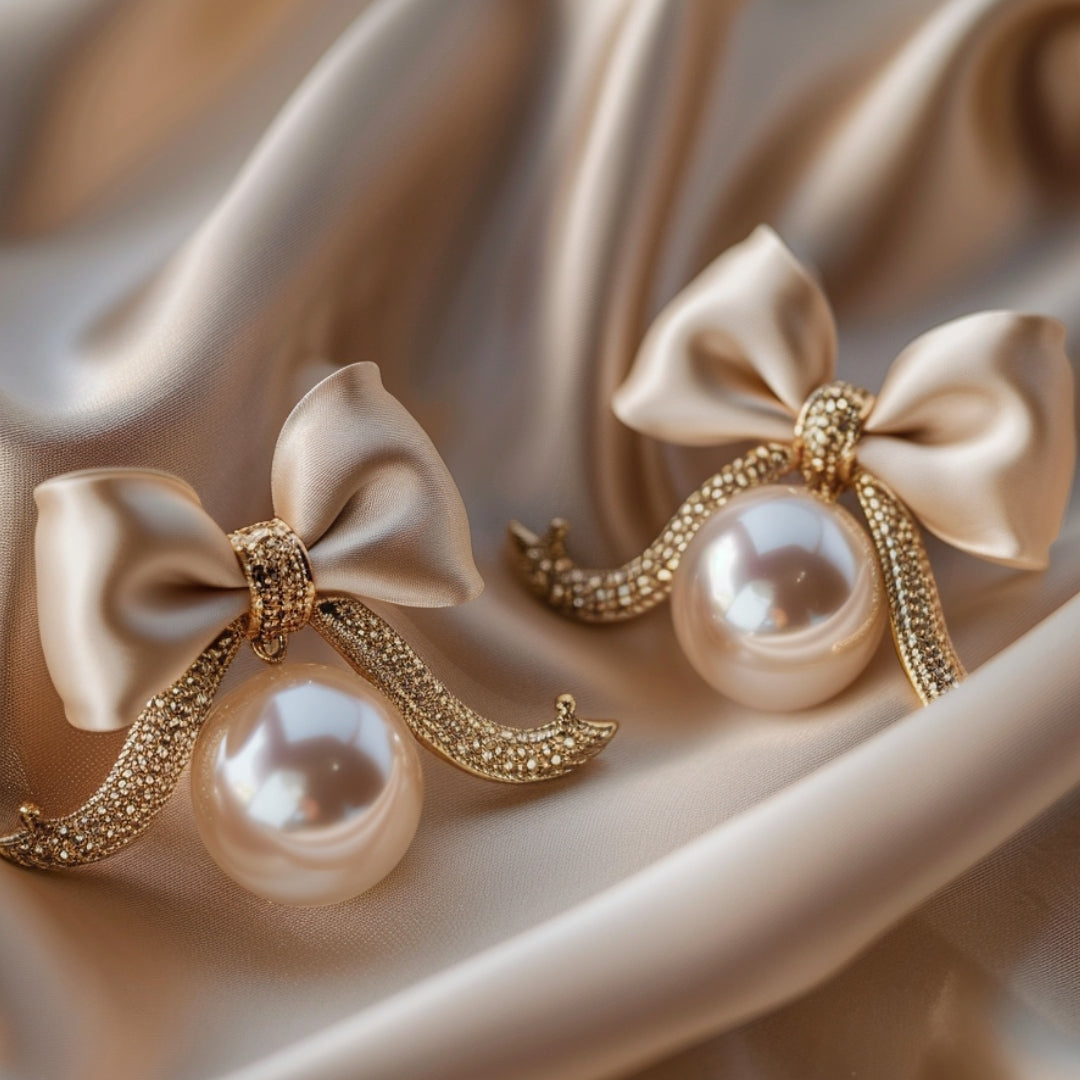 Bowtie Pearl Earrings – Amelia Jewelry