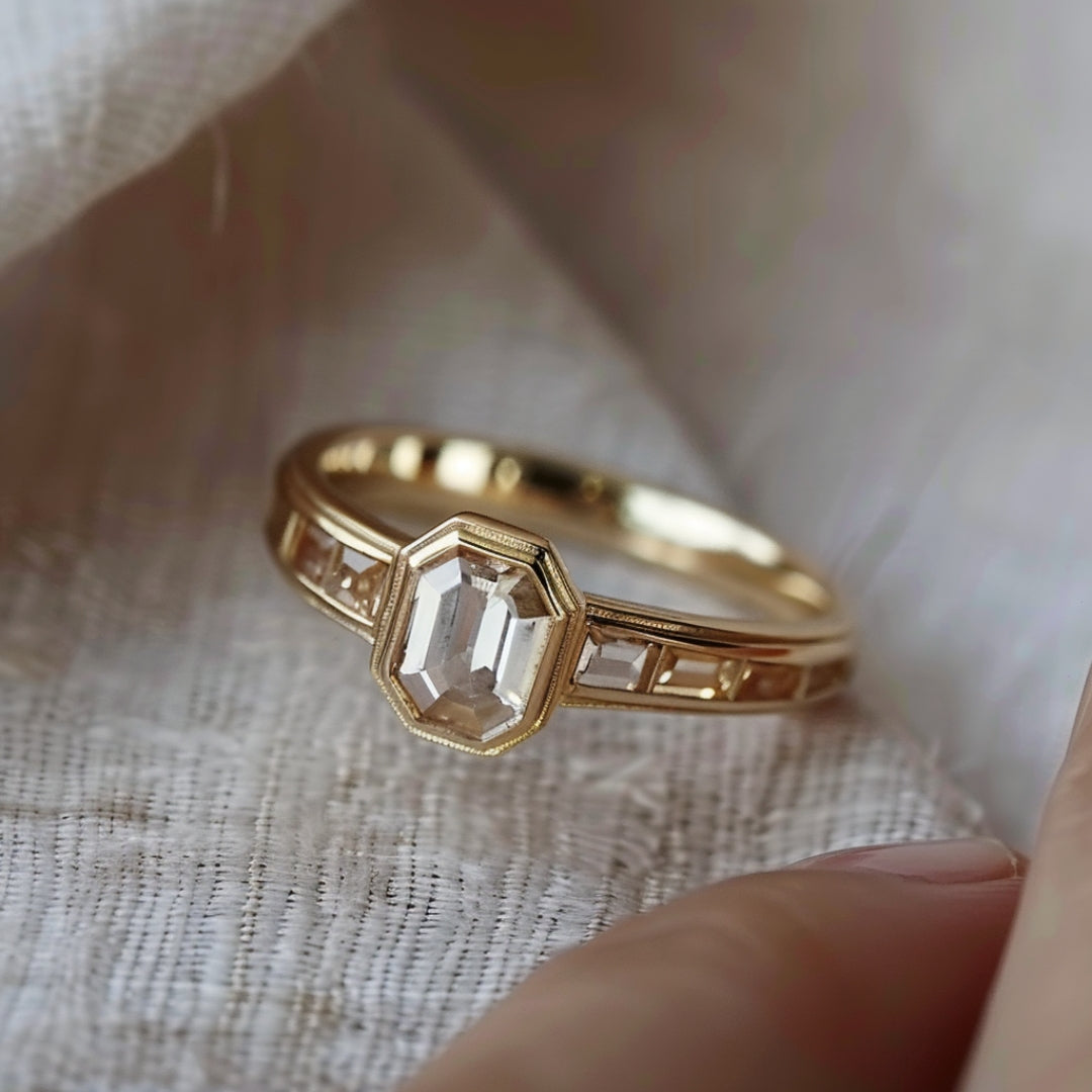 Crystal Gold Ring – Amelia Jewelry