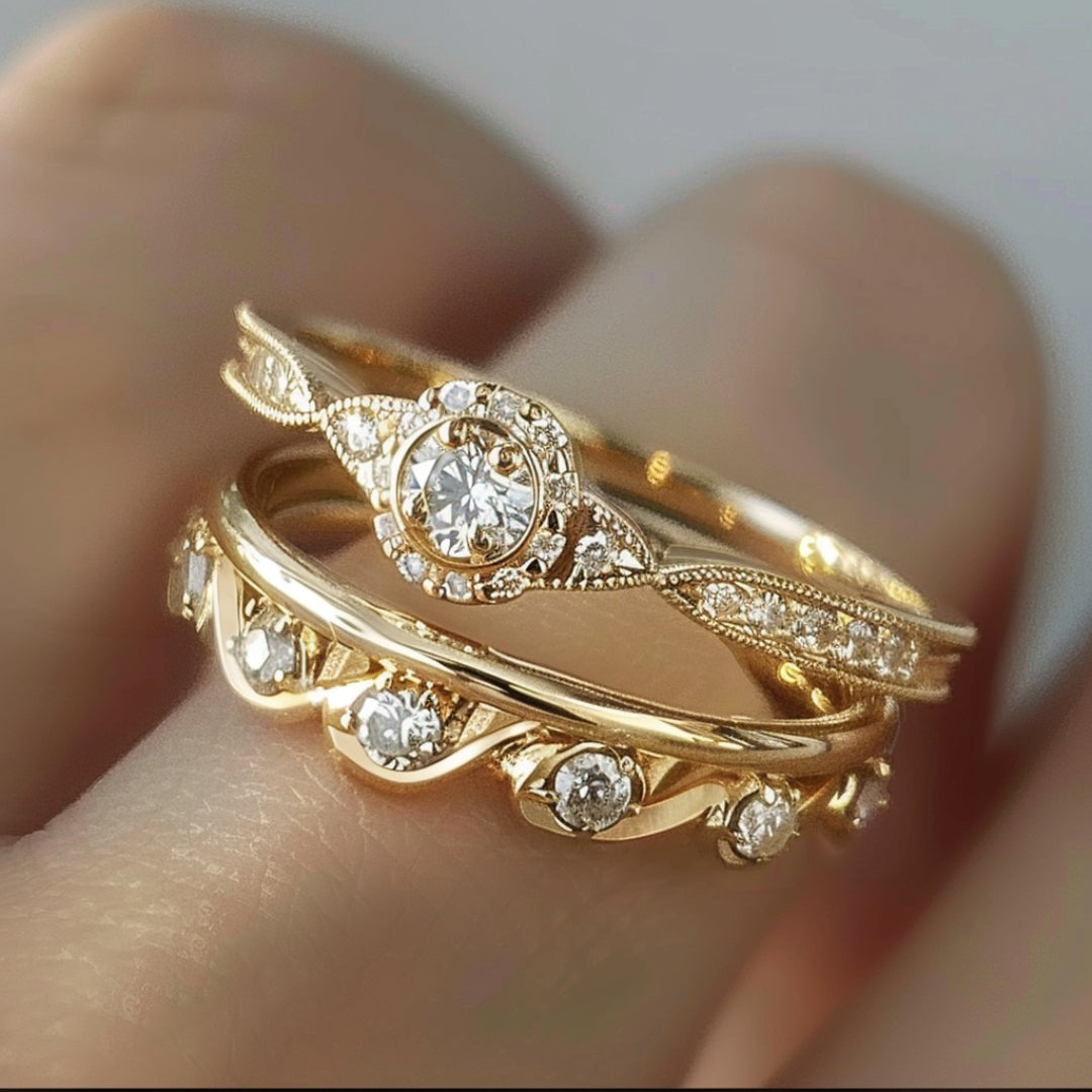 Elegant Bright Gold Ring – Amelia Jewelry