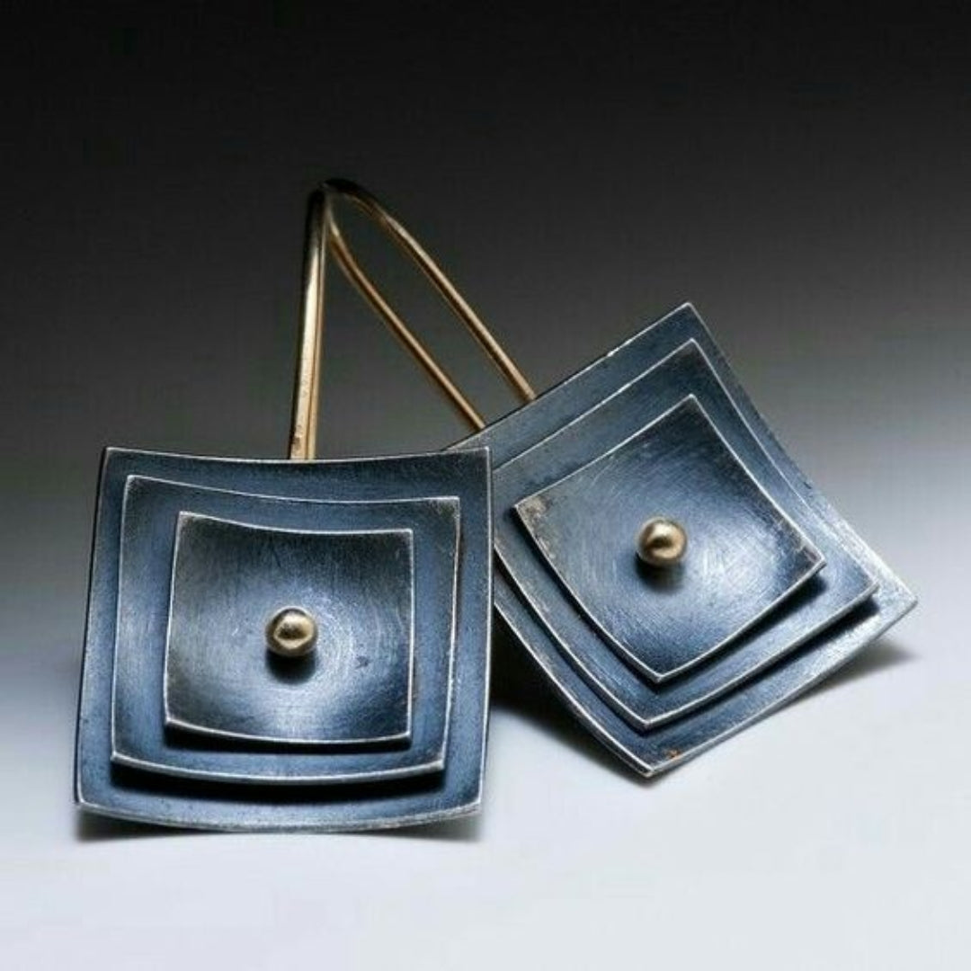 Vintage Blue Square Earrings – Amelia Jewelry