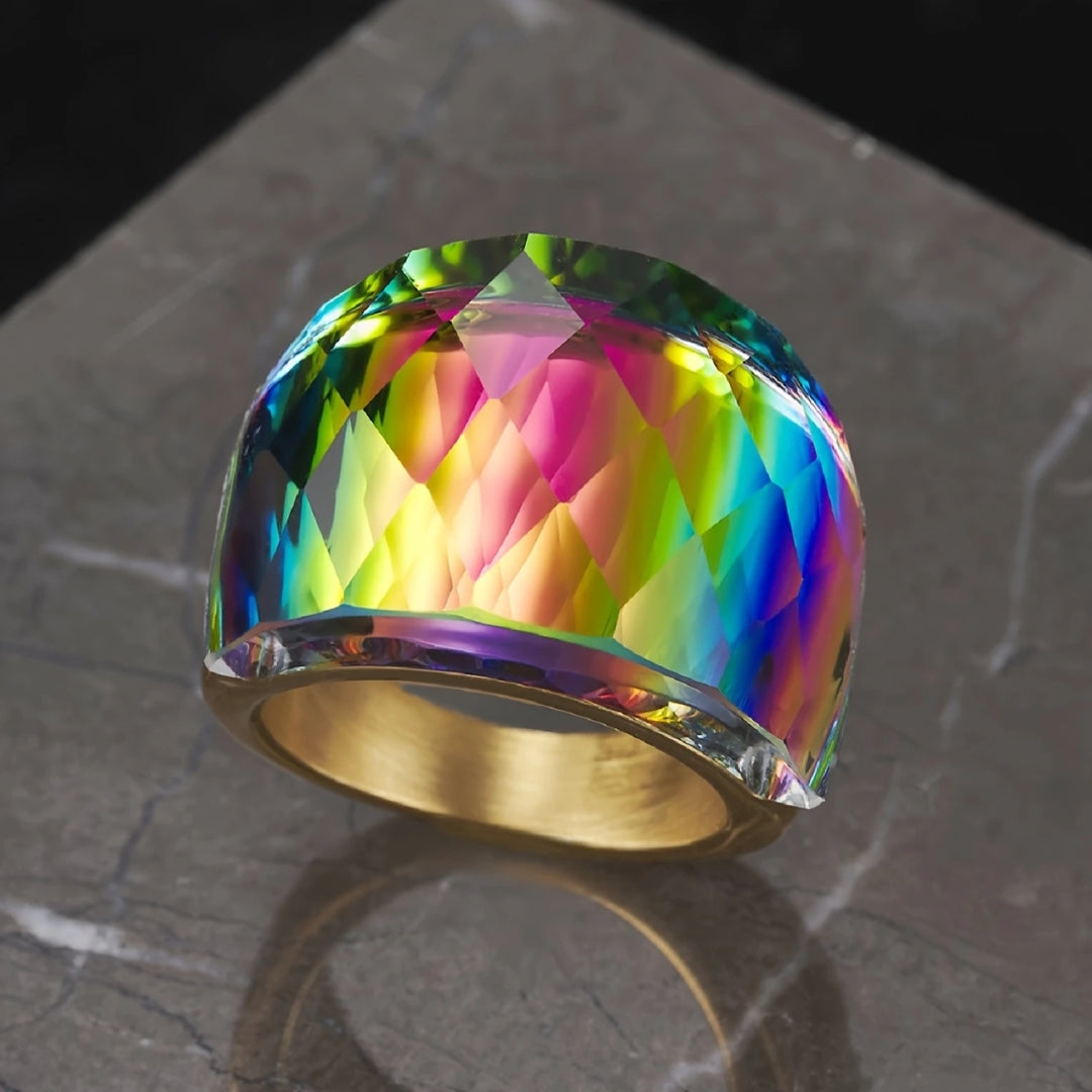 Colorful Chromatic Gold Ring – Amelia Jewelry