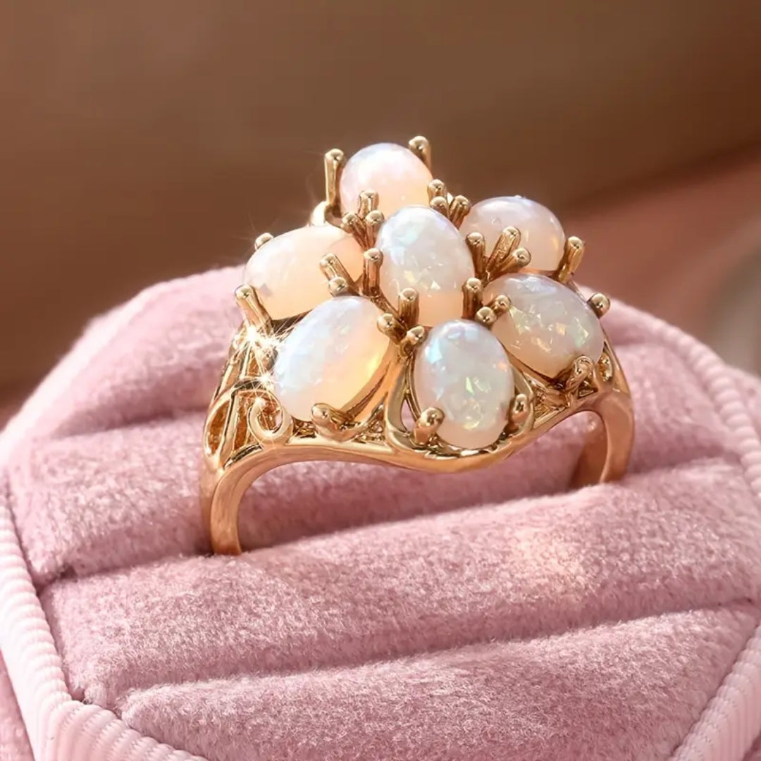 White Opal Nest Ring – Amelia Jewelry