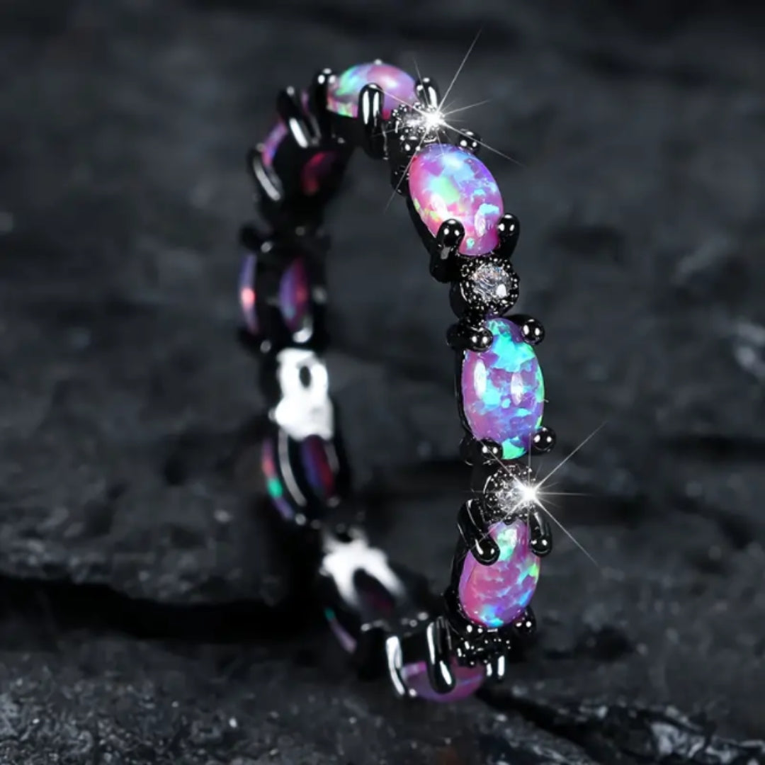 Violet Opal Silver Ring – Amelia Jewelry