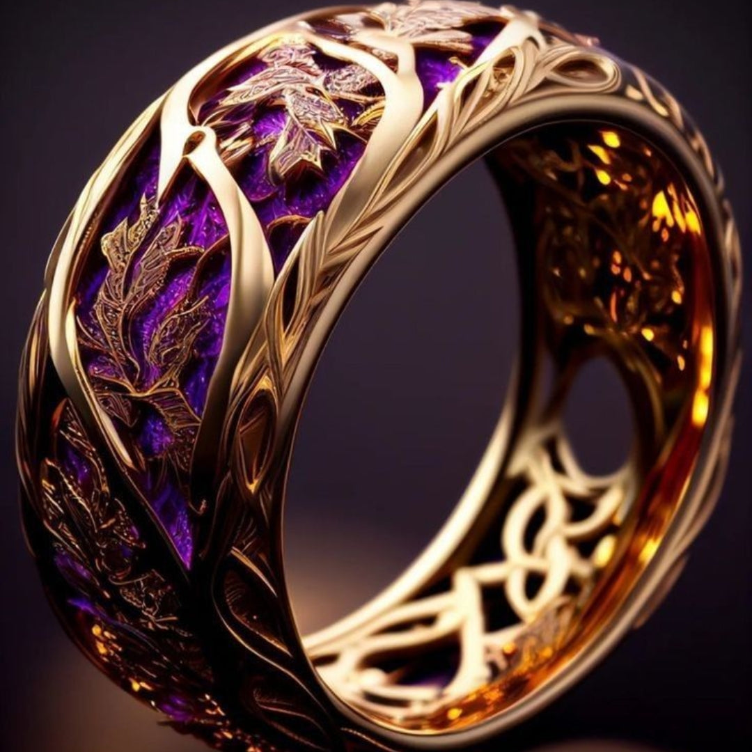 Exotic Hollow Violet Ring – Amelia Jewelry