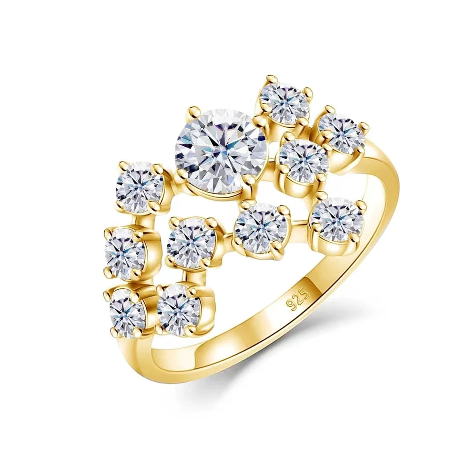 Crystal Irregular Gold Ring – Amelia Jewelry