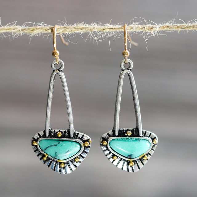 Vintage Turquoise Silver Earrings – Amelia Jewelry