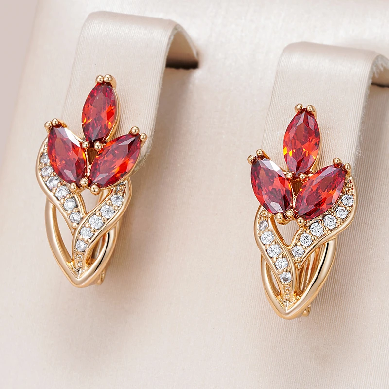 Red Crystal Elegant Earrings – Amelia Jewelry