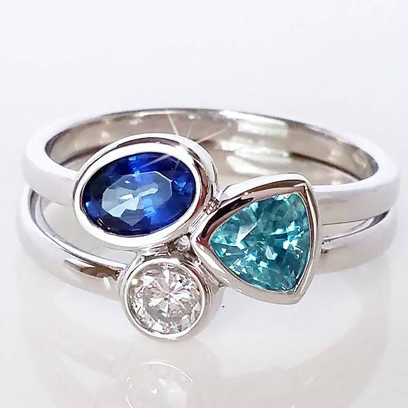 Vintage Blue Stones Silver Ring – Amelia Jewelry