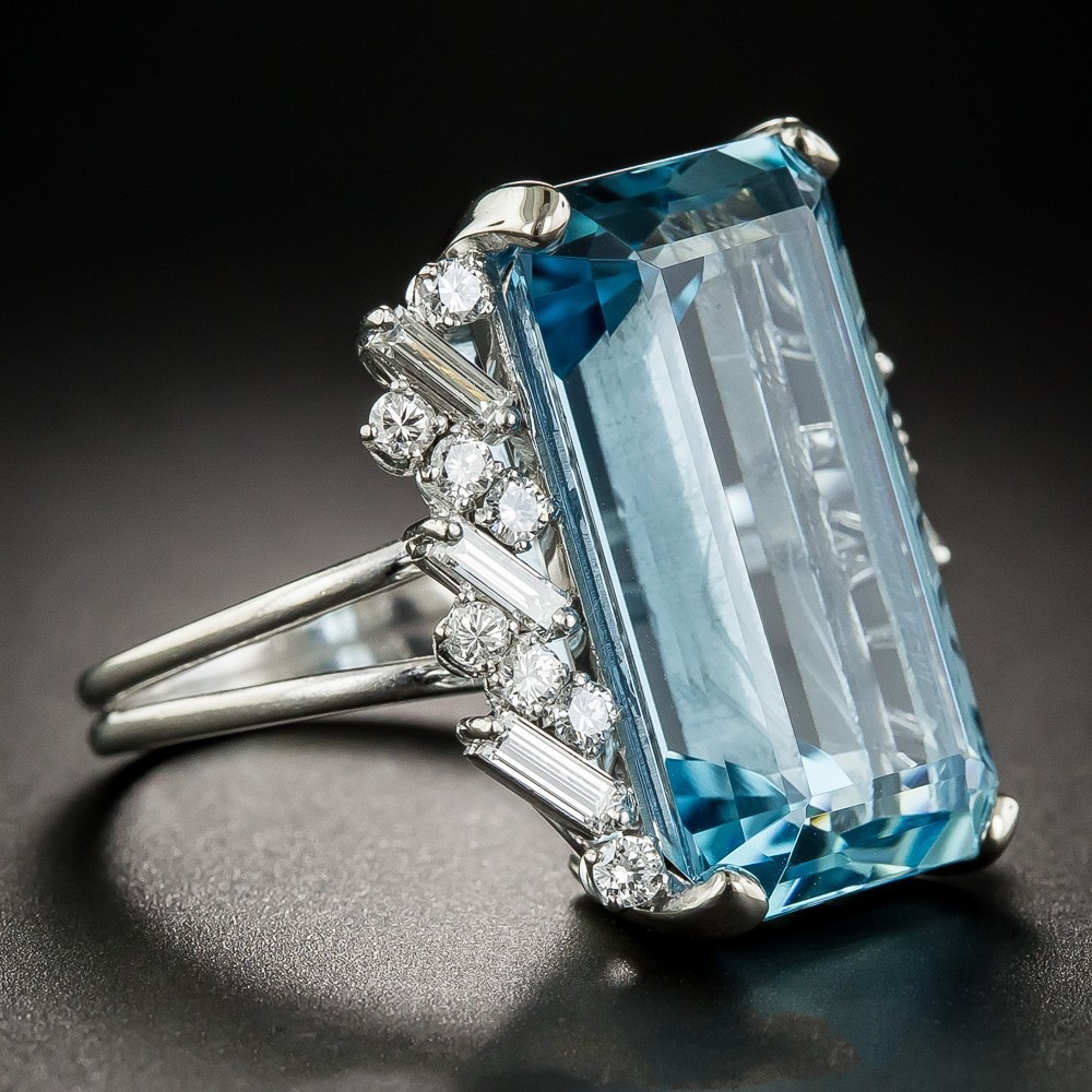 Vintage Crystal Blue Ring – Amelia Jewelry