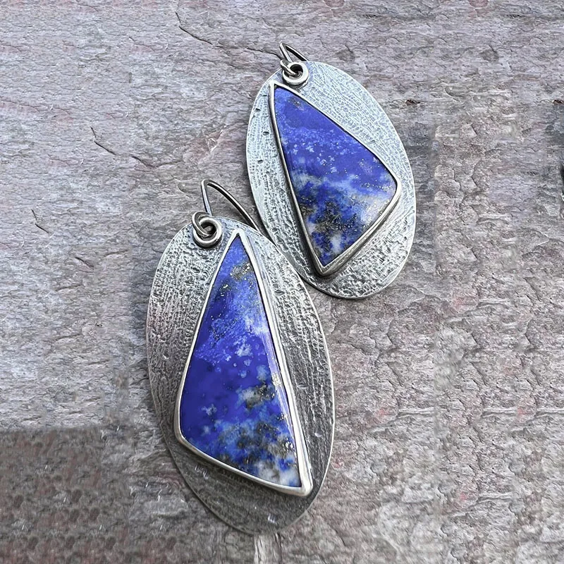 Vintage Silver Blue Earrings – Amelia Jewelry