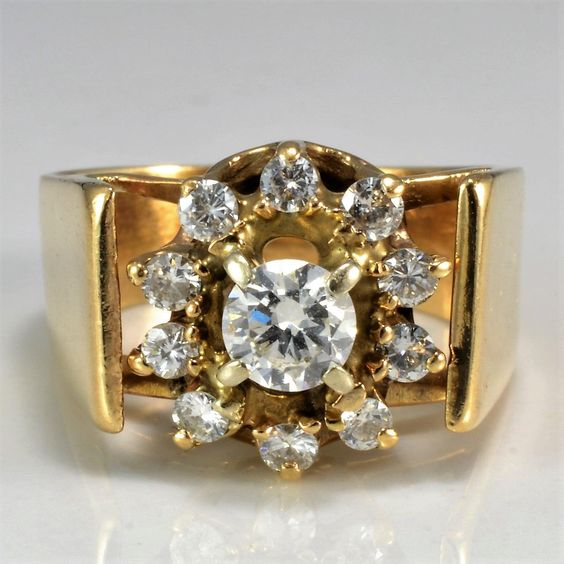 Vintage Gold Crystal Ring – Amelia Jewelry