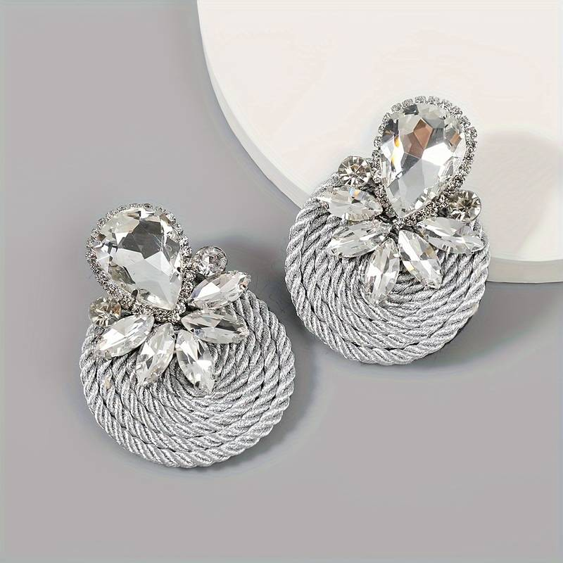 Vintage Silvered Crystal Rounded Earrings – Amelia Jewelry