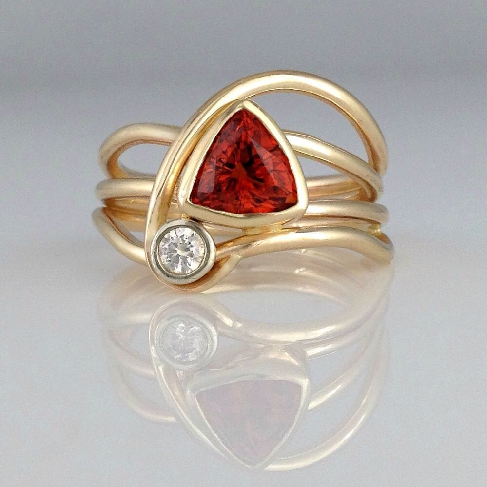 Vintage Layered Red Crystal Ring – Amelia Jewelry