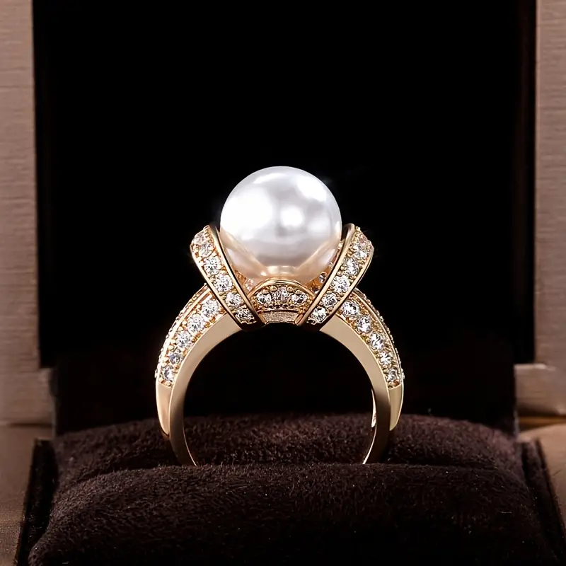 Pearl Sparkling Ring – Amelia Jewelry