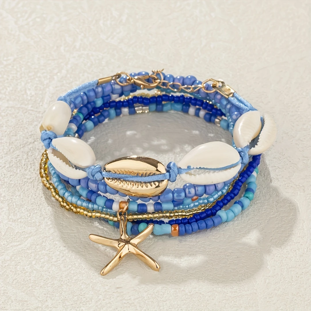 Blue Ocean Shells Bracelet Pack – Amelia Jewelry