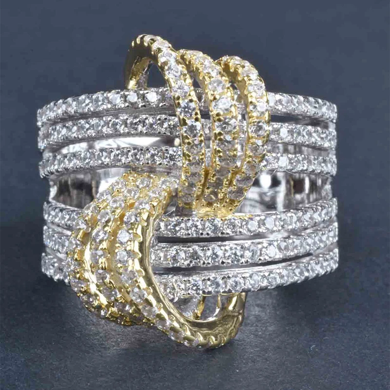 Gold & Silver Bright Braided Ring – Amelia Jewelry