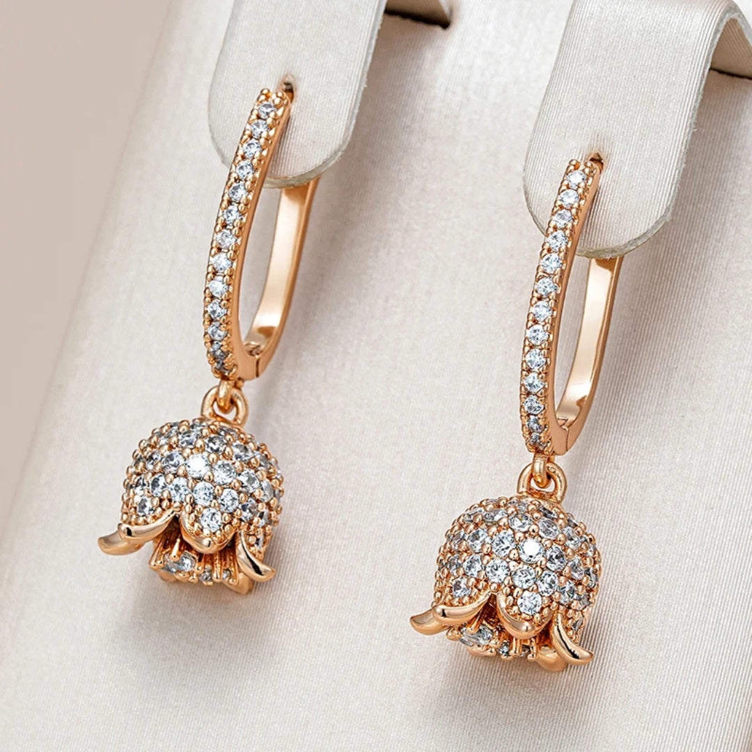 Elegant Bright Golden Bells Earrings – Amelia Jewelry